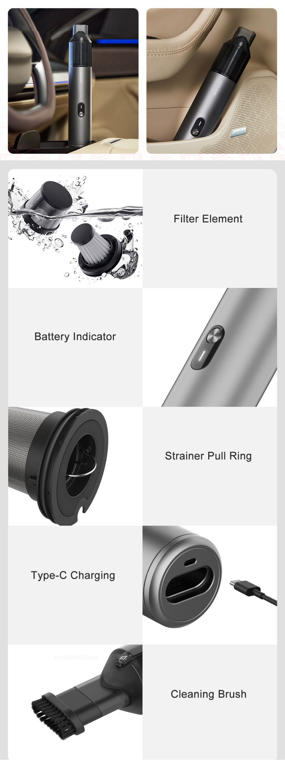 جارو شارژی قابل‌حمل ماشین شیائومی مدل CoClean C2 - موبو دلتا